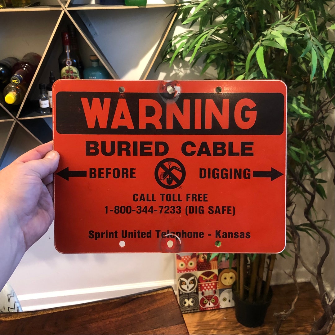 Vintage 1980's WARNING Buried Cable for Sprint United Telephone of ...