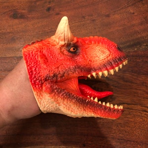 Vintage Chinese Realistic Allosaurus Children's Rubber Dinosaur Hand ...