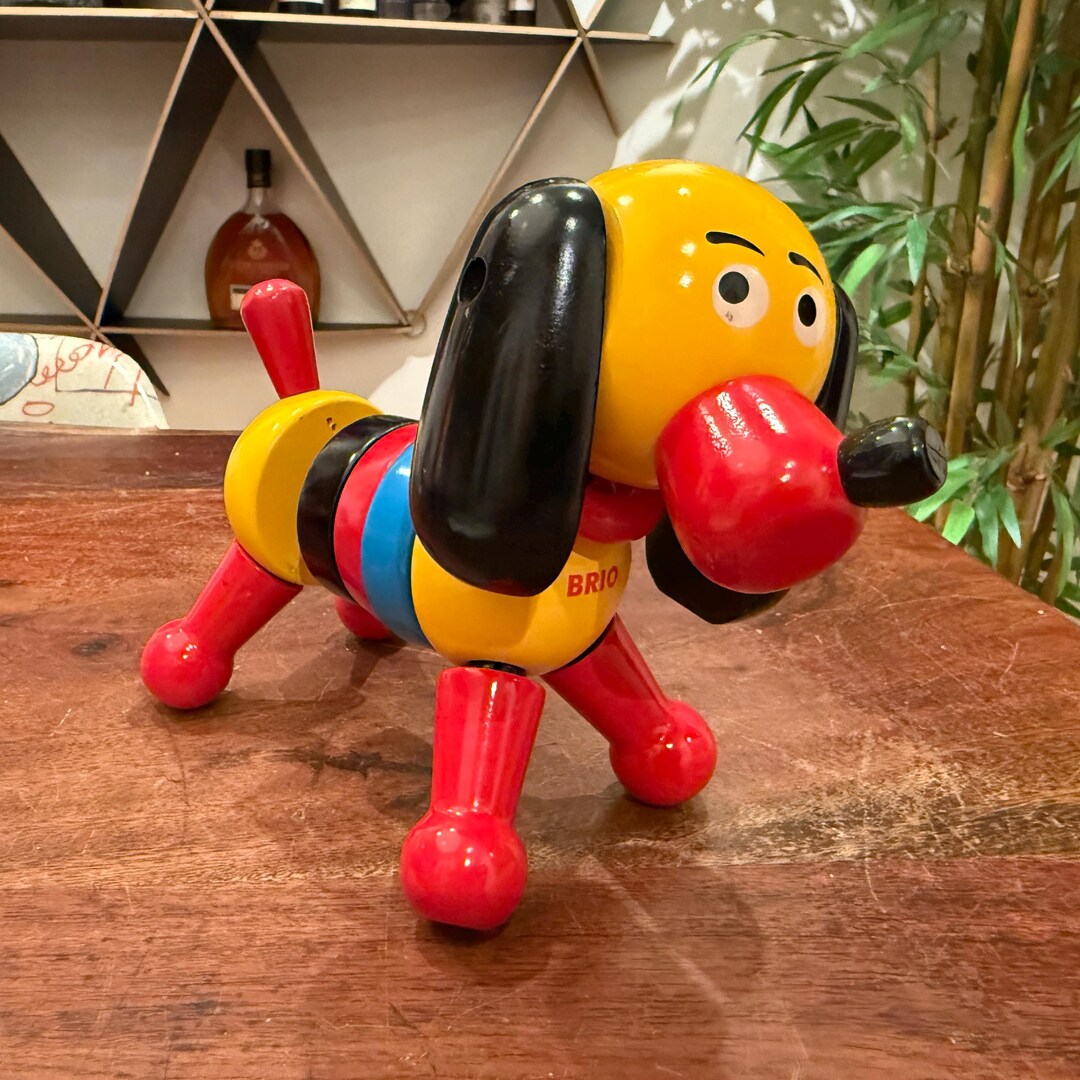 Vintage Swedish BRIO Wooden Baby / Toddler Dog Toy - Wood Animal Toy ...