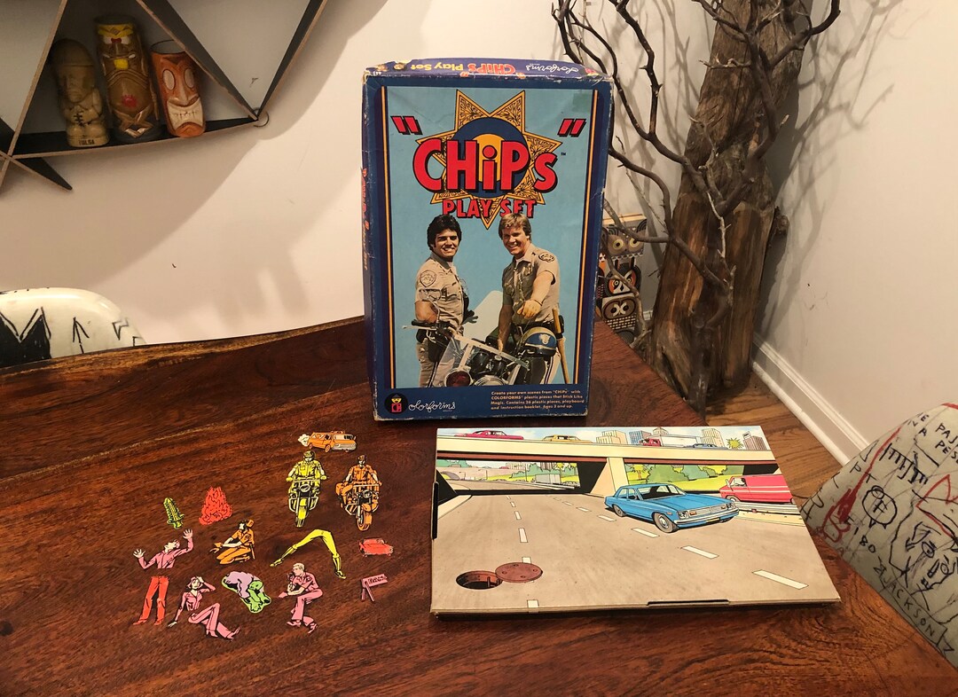 Vintage C. 1981 Chips Colorforms Vinyl Sticker Toy Missing 10 Stickers ...
