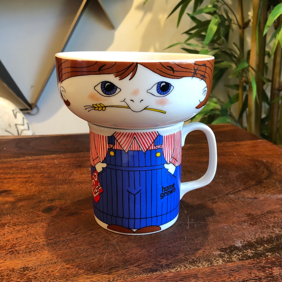 Vintage C. 1979 HOME GROWN Fine Porcelain Boy 2 Piece Porcelain Country ...