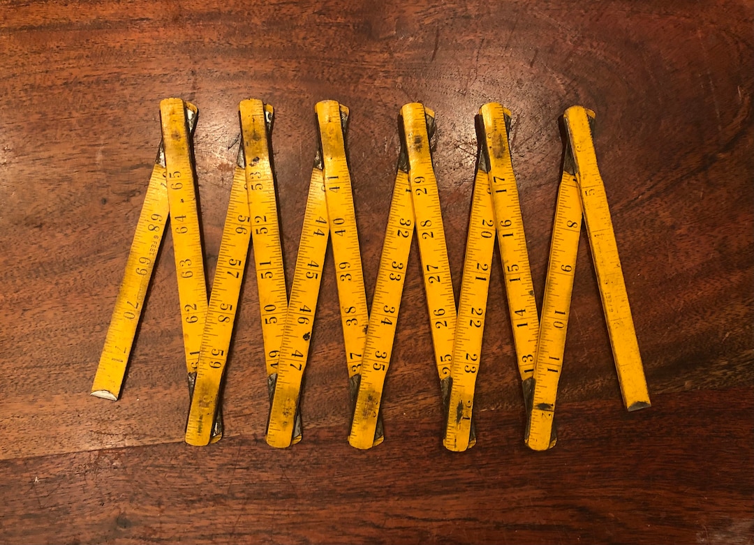 Mid Century Wood & Metal 72" Extension Yardstick Ruler - Vintage ...