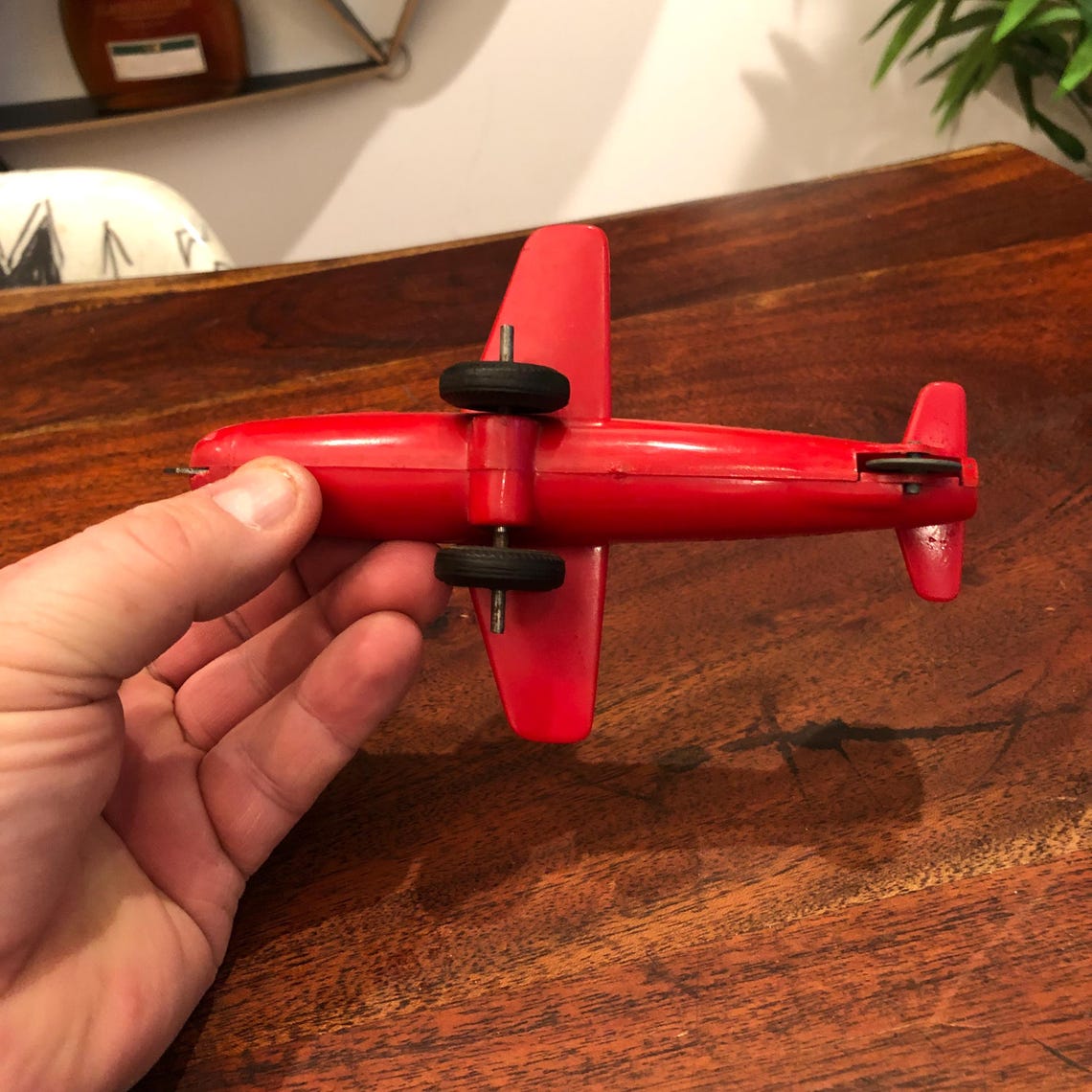 Vintage 1960s MARX 6.5" Red Plastic Friction Military Jet Toy - Doesn't ...