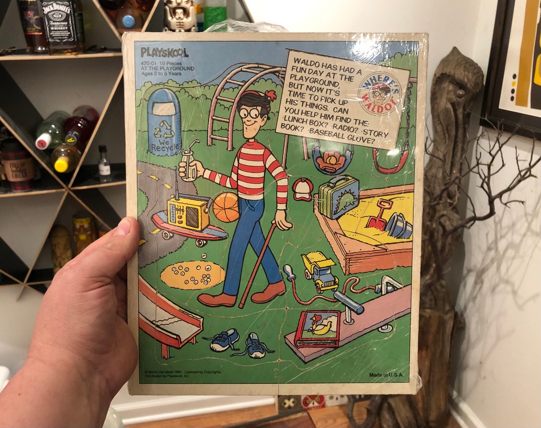 Vintage C. 1991 WHERE'S WALDO? Chipboard Tray Puzzle by Playskool - Etsy