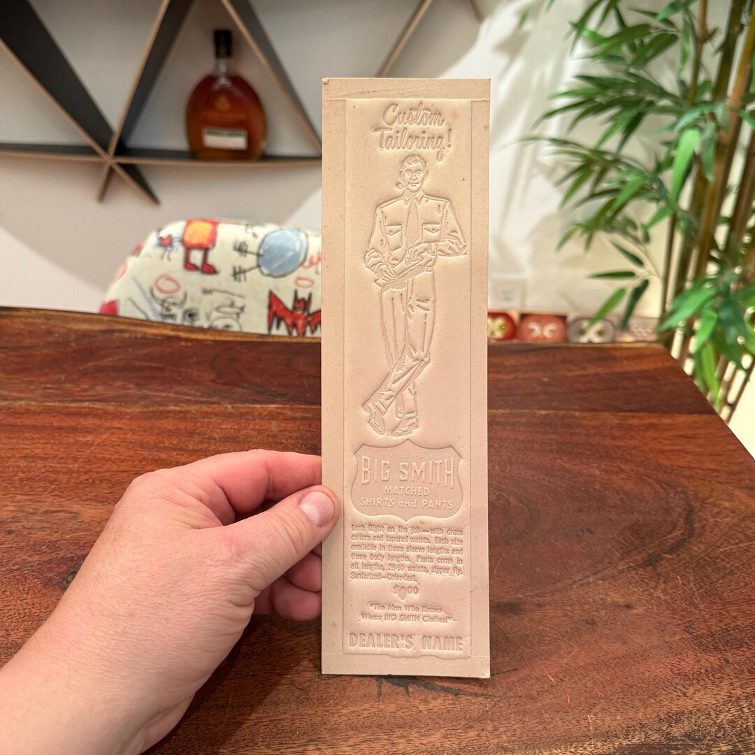 Mid Century 1950's Newspaper Advertising Flong for Big Smith Shirts and ...