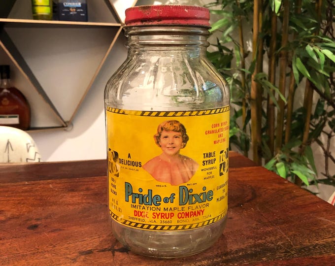 Mid Century 1950's Pride of Dixie Syrup Company One Quart Glass Jar ...