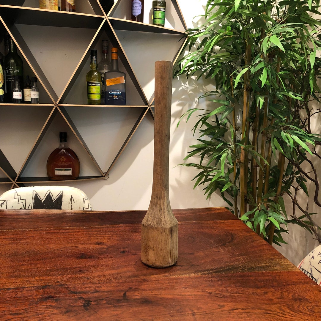 Antique Primitive Wooden Potato / Food Masher - Vintage Farmhouse Farm ...