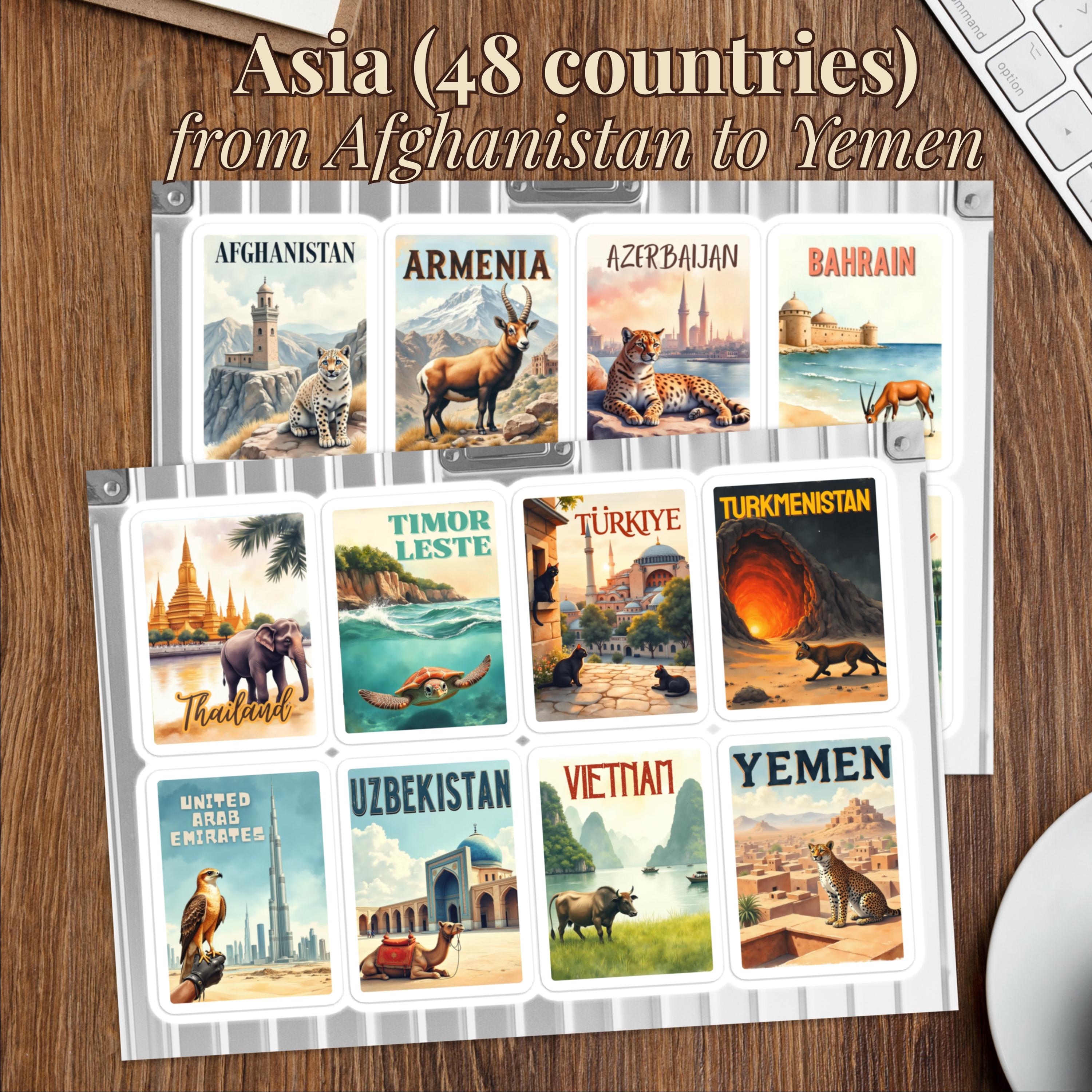 All Countries in the World Travel Passport Stickers | 197 Countries ...