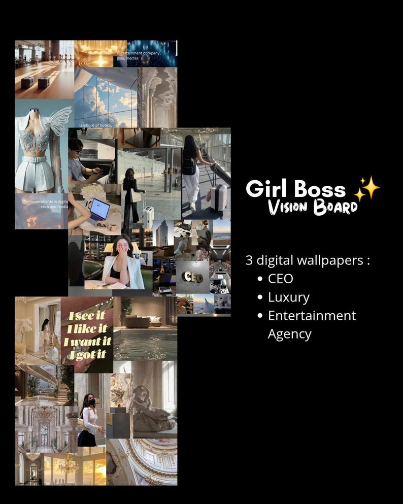 Digital Vision Board Wallpapers for Wealth, Luxury & CEO Energy - Etsy