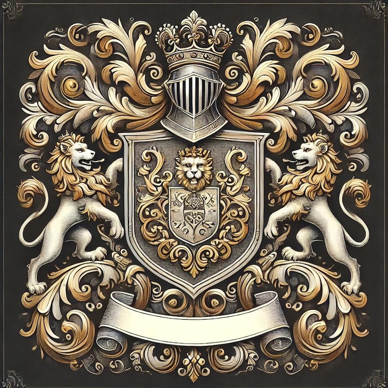 Personalized Family Crest Art, Custom Heraldic Emblem, Unique Coat of ...