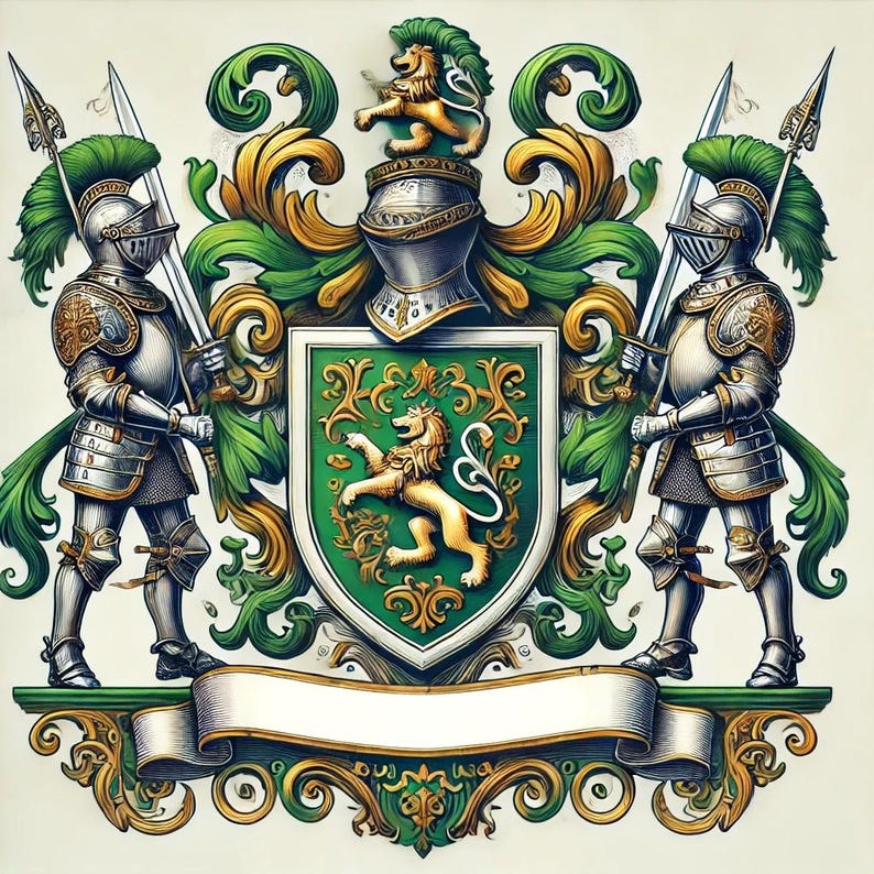Personalized Family Crest Art, Custom Heraldic Emblem, Unique Coat of ...