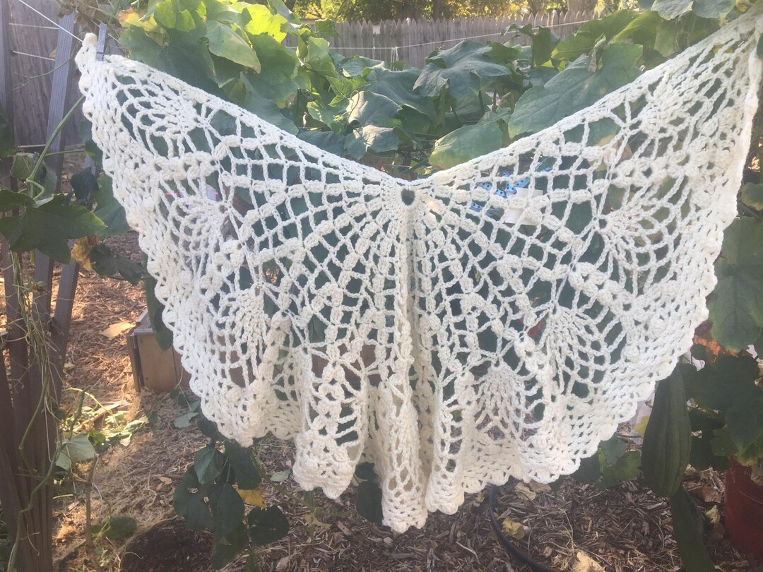 Handmade Crochet APHRODITE Shawl Pattern by Karen Drouin 43" X 22 ...