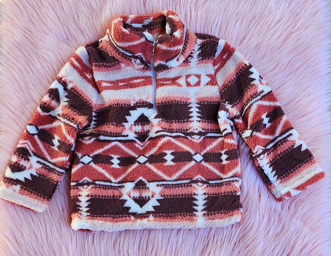 Pink Aztec Pullover Sherpa - Etsy