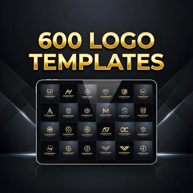 600 Logo Templates Bundle | Fully Editable PSD, AI, EPS Vector Files ...