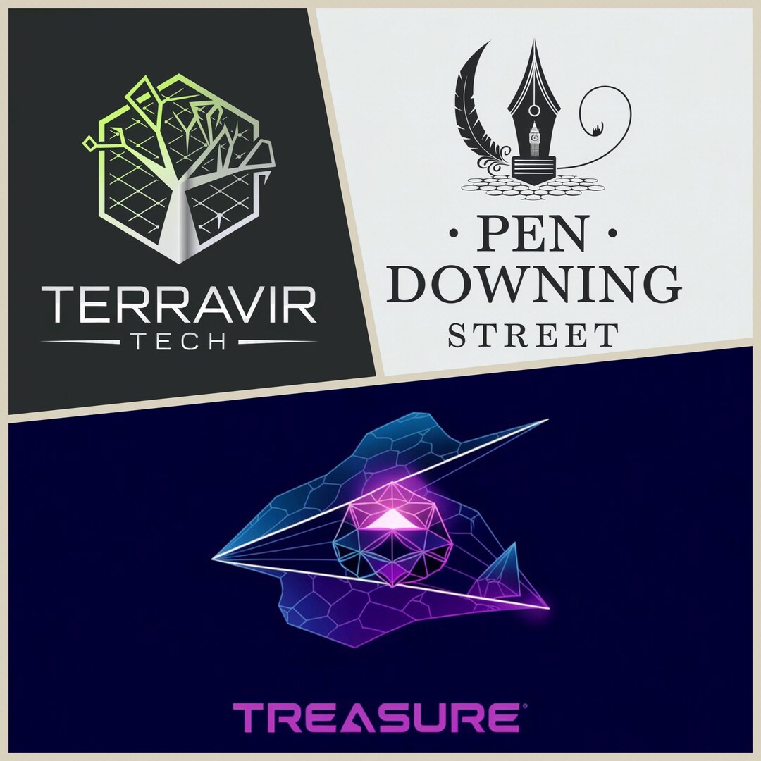 4 AI Assisted Custom Logos for Your Business, Background Colored ...