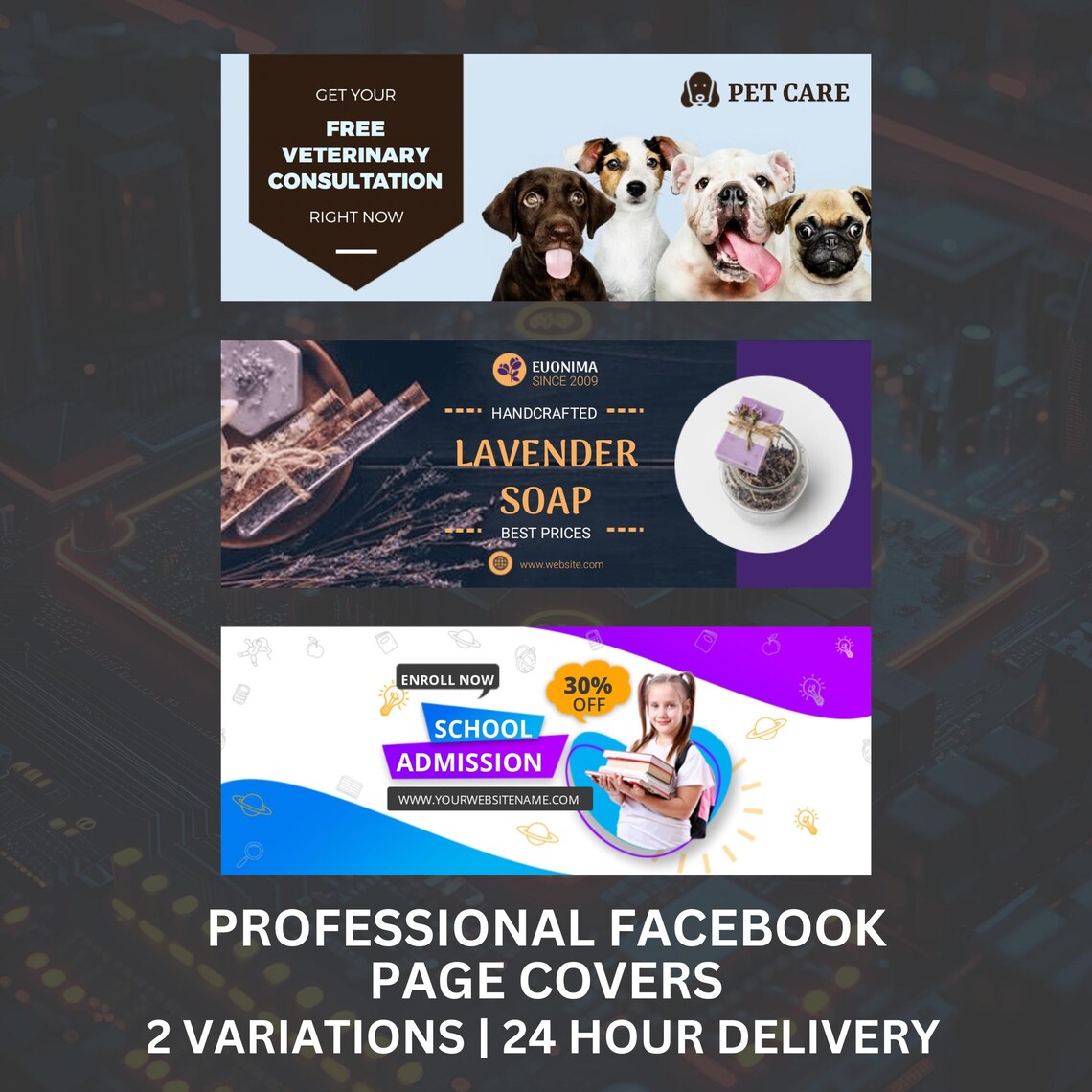 Custom Facebook Page Cover & Banner Design | 2 Variations in 24H ...