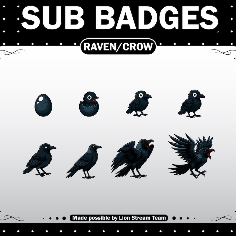 Sub Twitch Badge Crow - Etsy