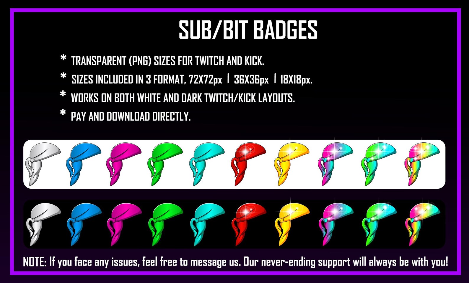 Durag Twitch Sub Badges/ Durag Twitch Sub Badges/ NBA Durag Twitch Sub ...