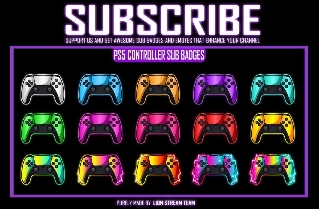 PS5 Controller Twitch Sub Badges, Joystick Emotes (digital Download) - Etsy
