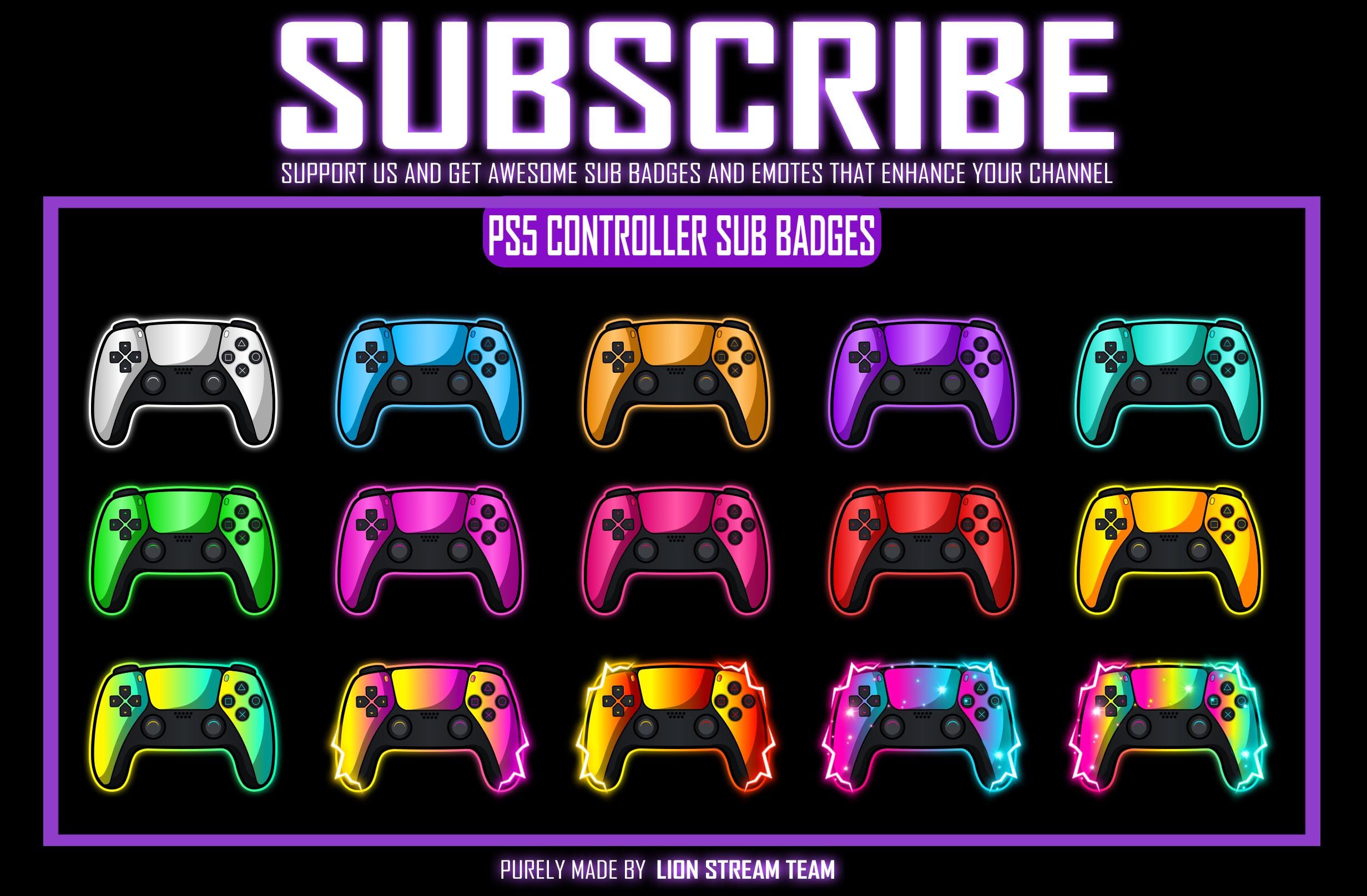 PS5 Controller Twitch Sub Badges/ Joystick Badges/ Twitch Sub Badges ...
