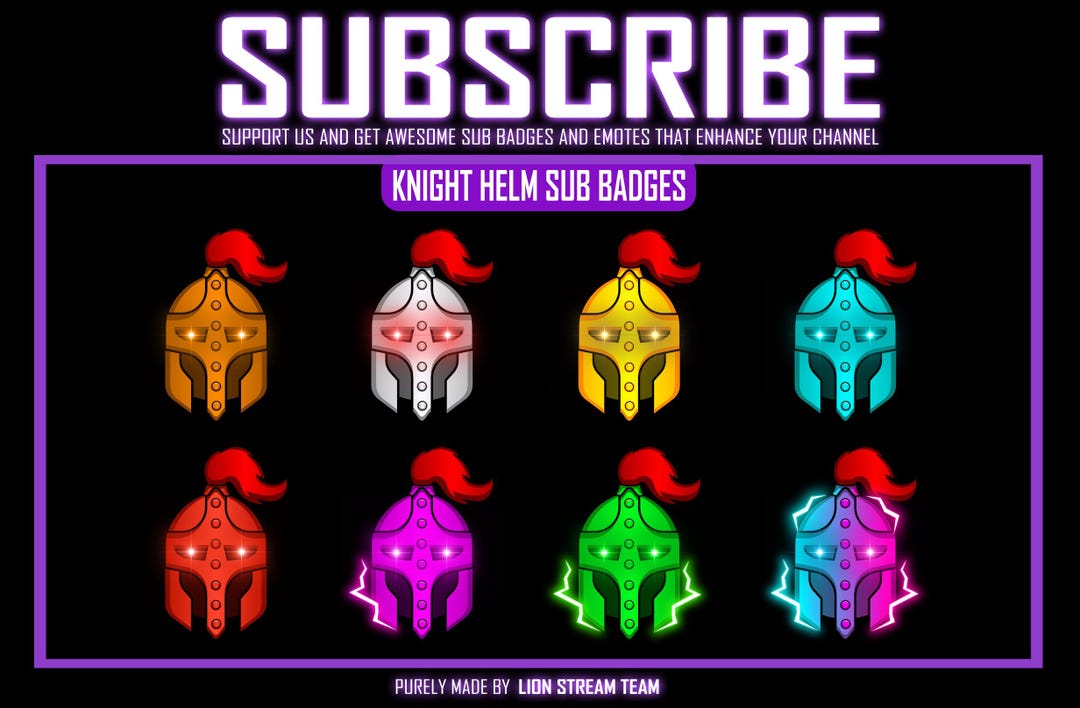 Knight Helmet Twitch Sub Badges/ Knight Twitch Emotes/ Trojan Badges ...