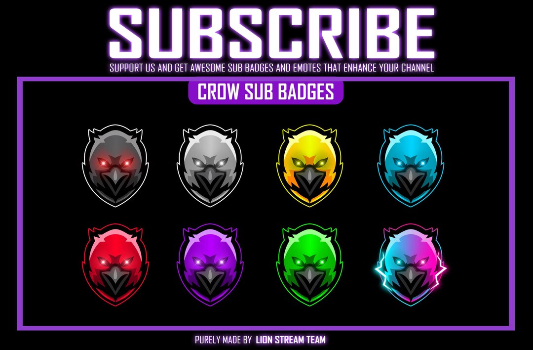 Raven Sub Badges, Twitch Sub Badges, Crow Badges, Twitch Sub Badges ...