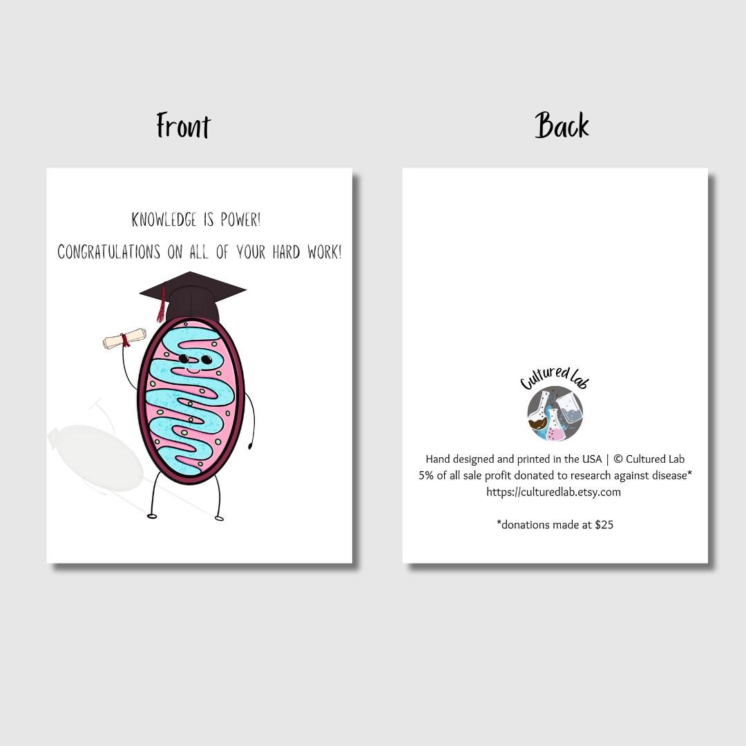 Graduation Card, Science, Mitochondria, Knowledge is Power, Greeting ...