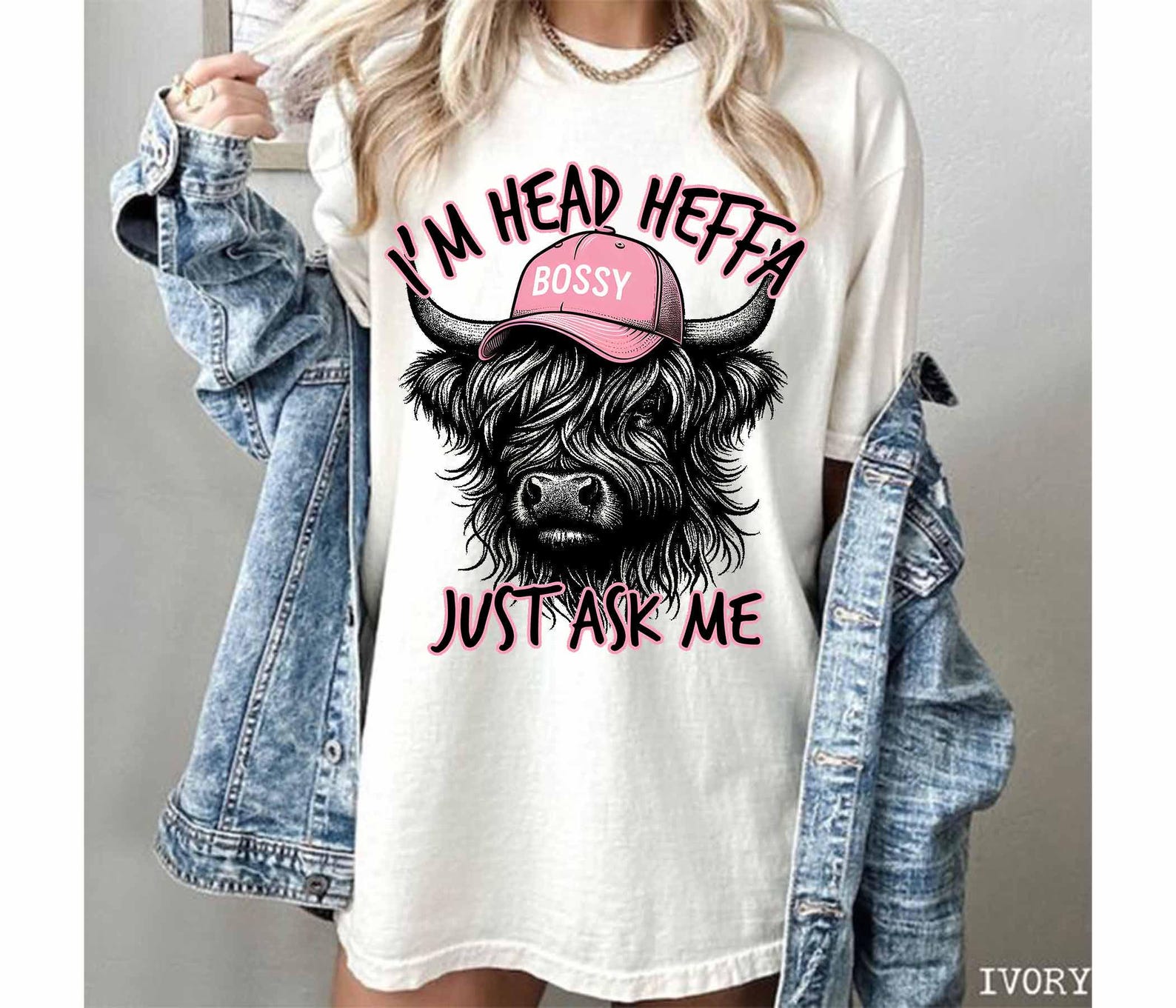 Highland Cow PNG, Bossy Girl Shirt, Country Girl, Trendy Western Shirt ...