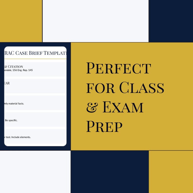 Law School Case Brief Template - IRAC Method + Quick Case Brief ...