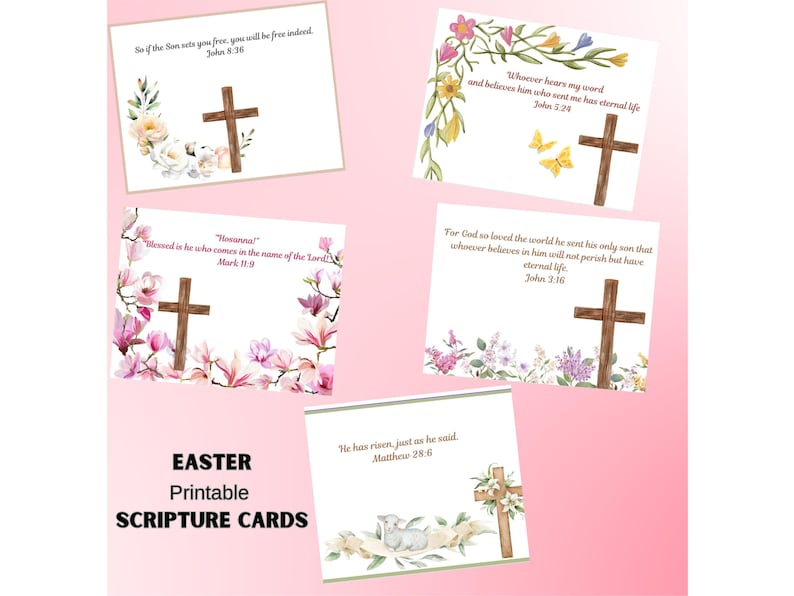 Easter Printable Scripture Cards - Etsy