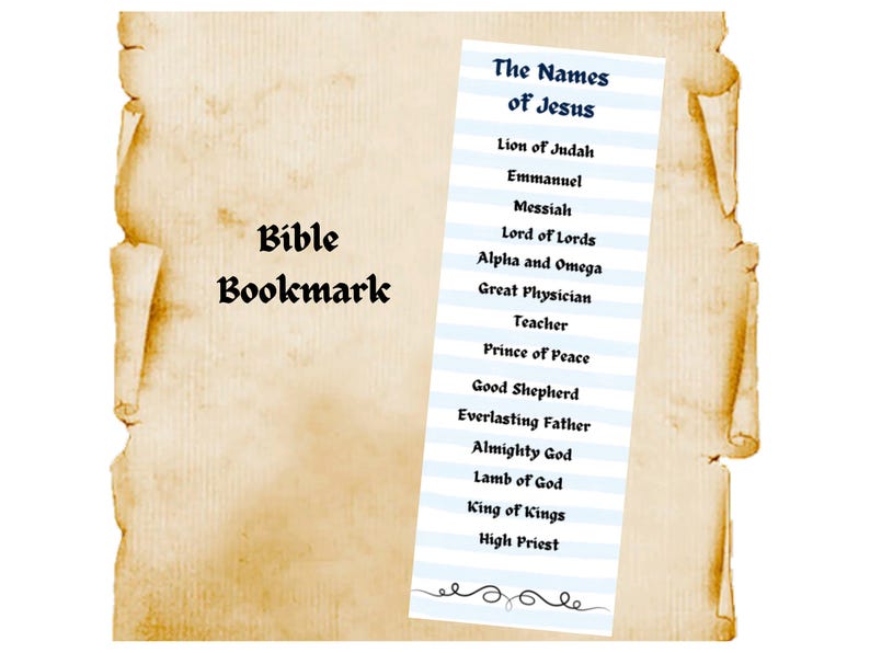 The Names of Jesus Bookmark - Etsy