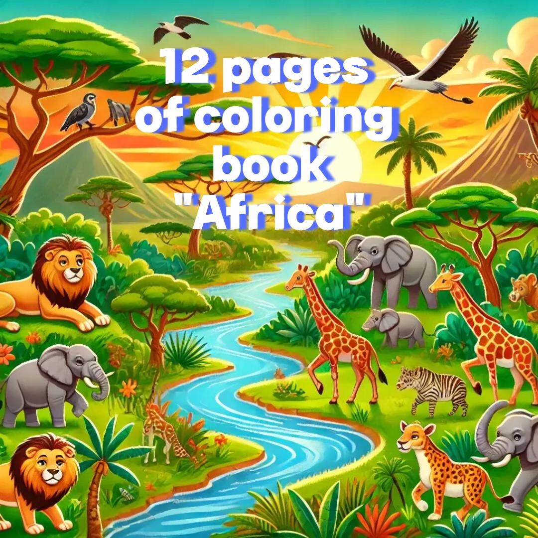 African Animals Coloring Book for Kids | Safari Wildlife Coloring Pages ...