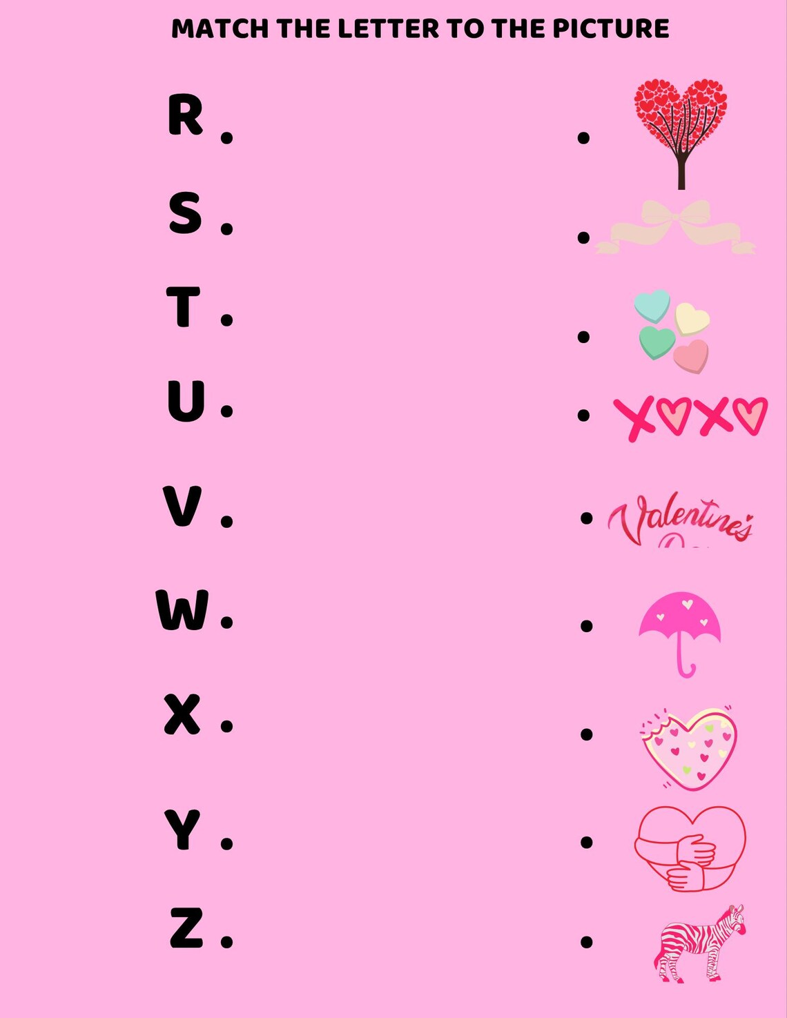 Valentine Alphabet Tracing Worksheet | ABC Learning Activity - Etsy