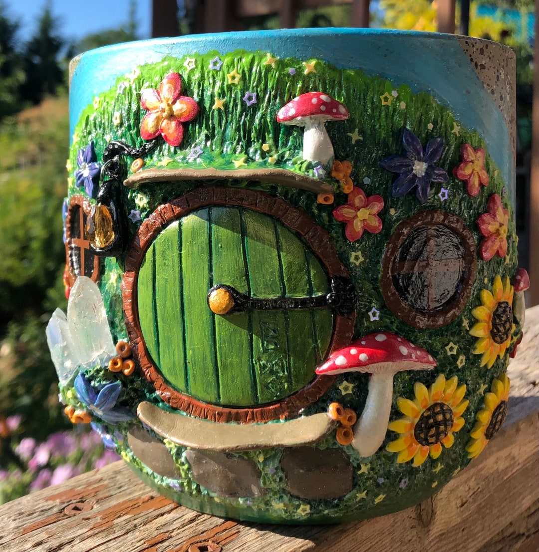 Hobbit Planter Hobbit Door Plant Pot Hobbit Hole Clay - Etsy