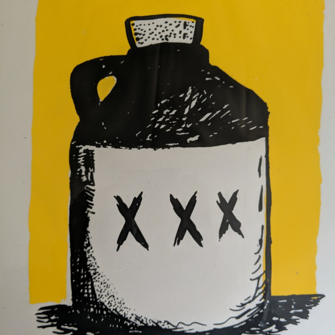 Moonshine Yellow Kentucky Linocut Bootlegging - Etsy