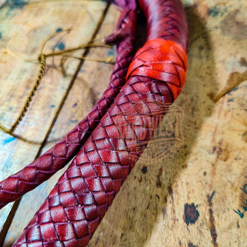 Cowhide Leather Bullwhip Brandy Color, 3ft to 14ft Indiana Jones Styles ...