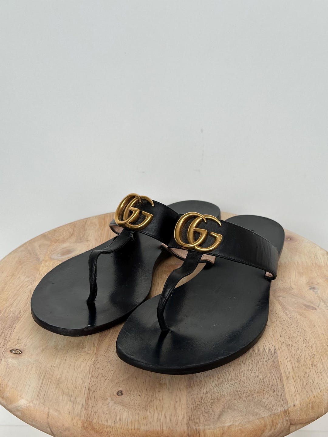 Gucci Double G Flip Flops Sandals in Black - Etsy