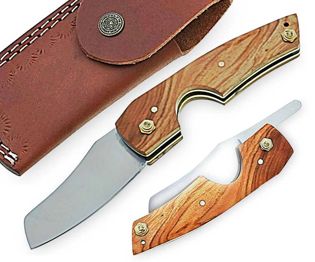 Handmade Cigar Cutter Knife With Olive Wood Handle, Indoor & Outdoor ...