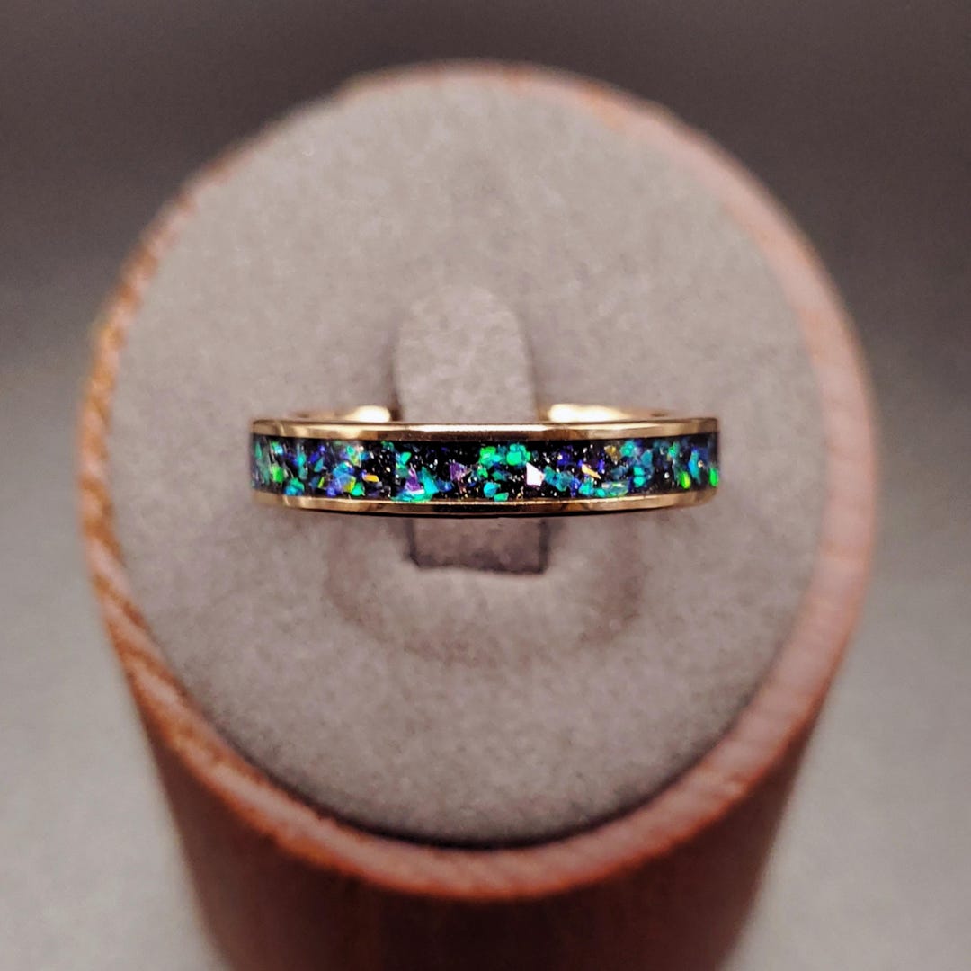 Opal Ring - Stocking Stuffers for Women - Crushed Fire Opal Rose Gold ...