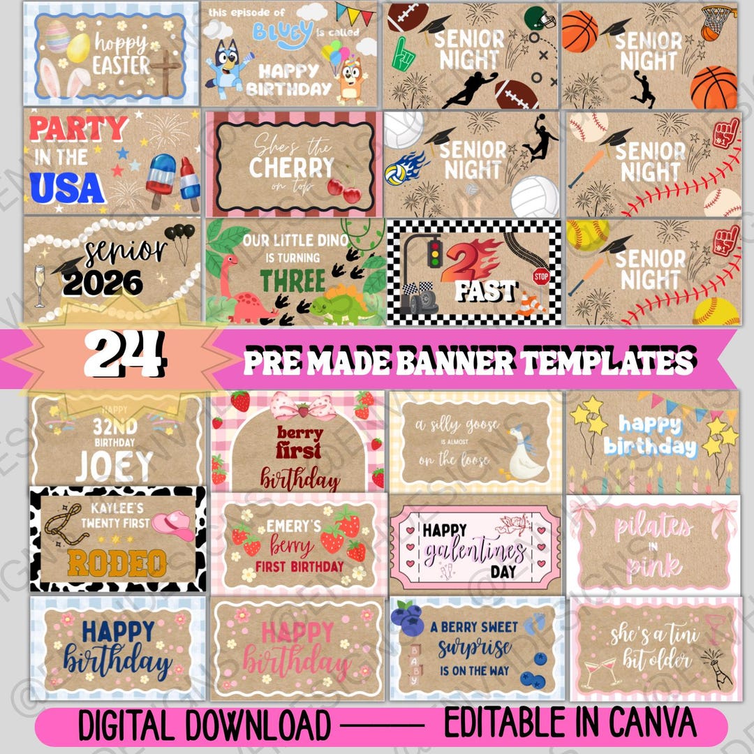 Editable Banner Templates Bundle, Project Paint Mockup (digital ...