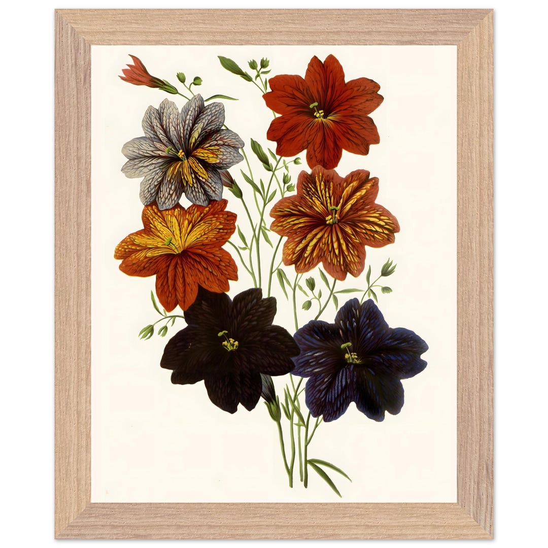 Farmhouse Floral Poster, Vintage Flower Wall Art, Victorian Botanical ...