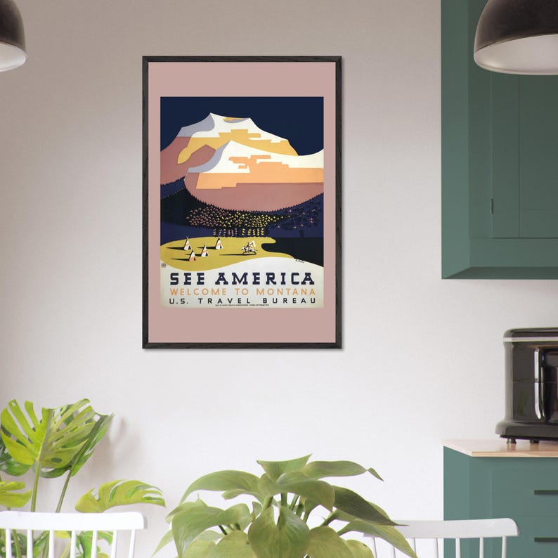 See America Poster, Montana Vintage Travel Print, National Parks Art ...