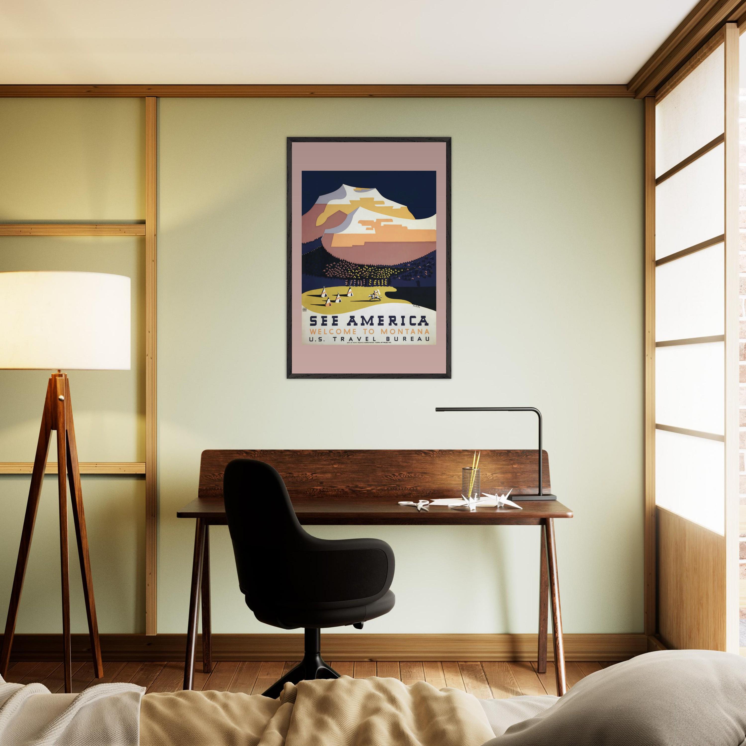 See America Poster, Montana Vintage Travel Print, National Parks Art ...