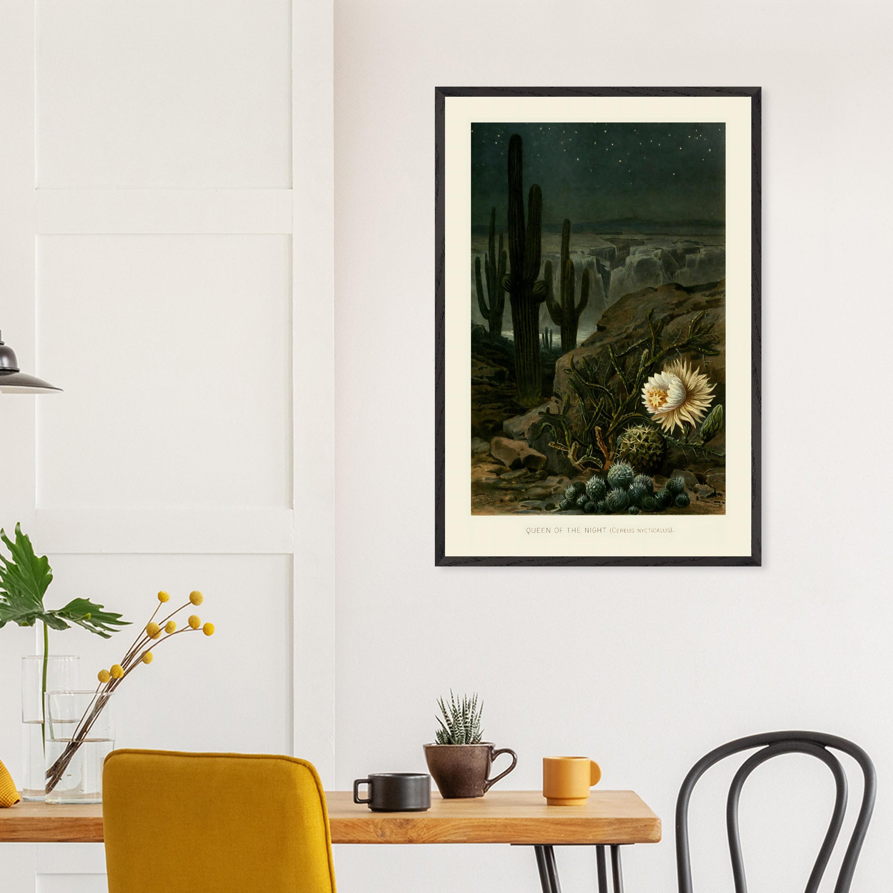 Vintage Cactus Flower Poster, Botanical Illustration Print, Antique ...