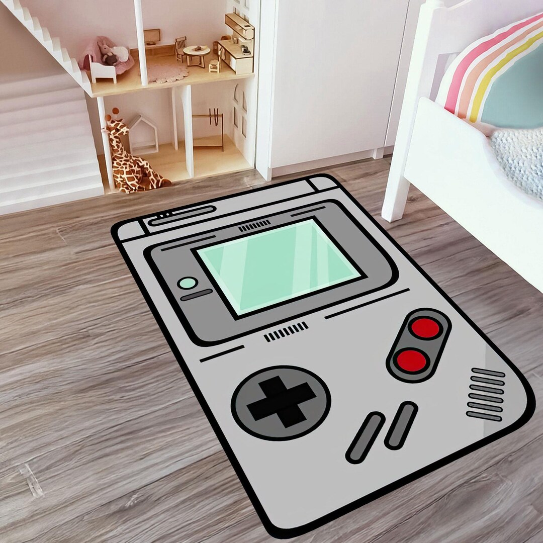 Retro Gameboy Rug, Game Console Rug, Gamer Rug, Game Room Rug, Video ...