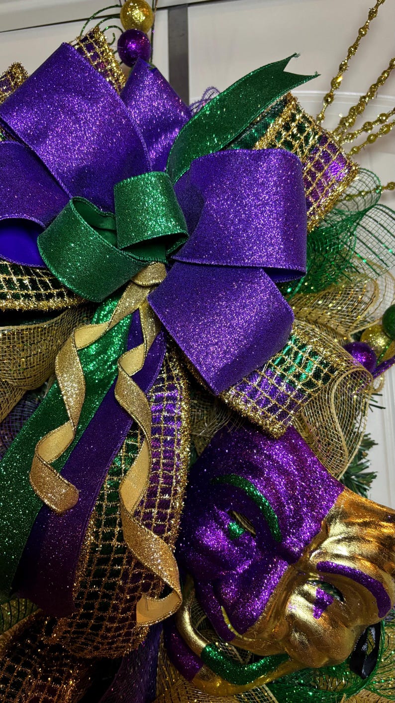 44 Inch Comedy and Tragedy Mardi Gras Door Swag - Etsy