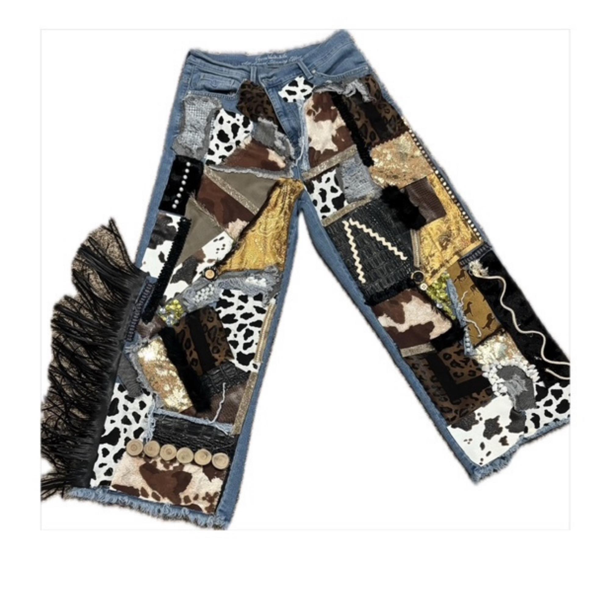 Customized Western Junk Jeans - Etsy