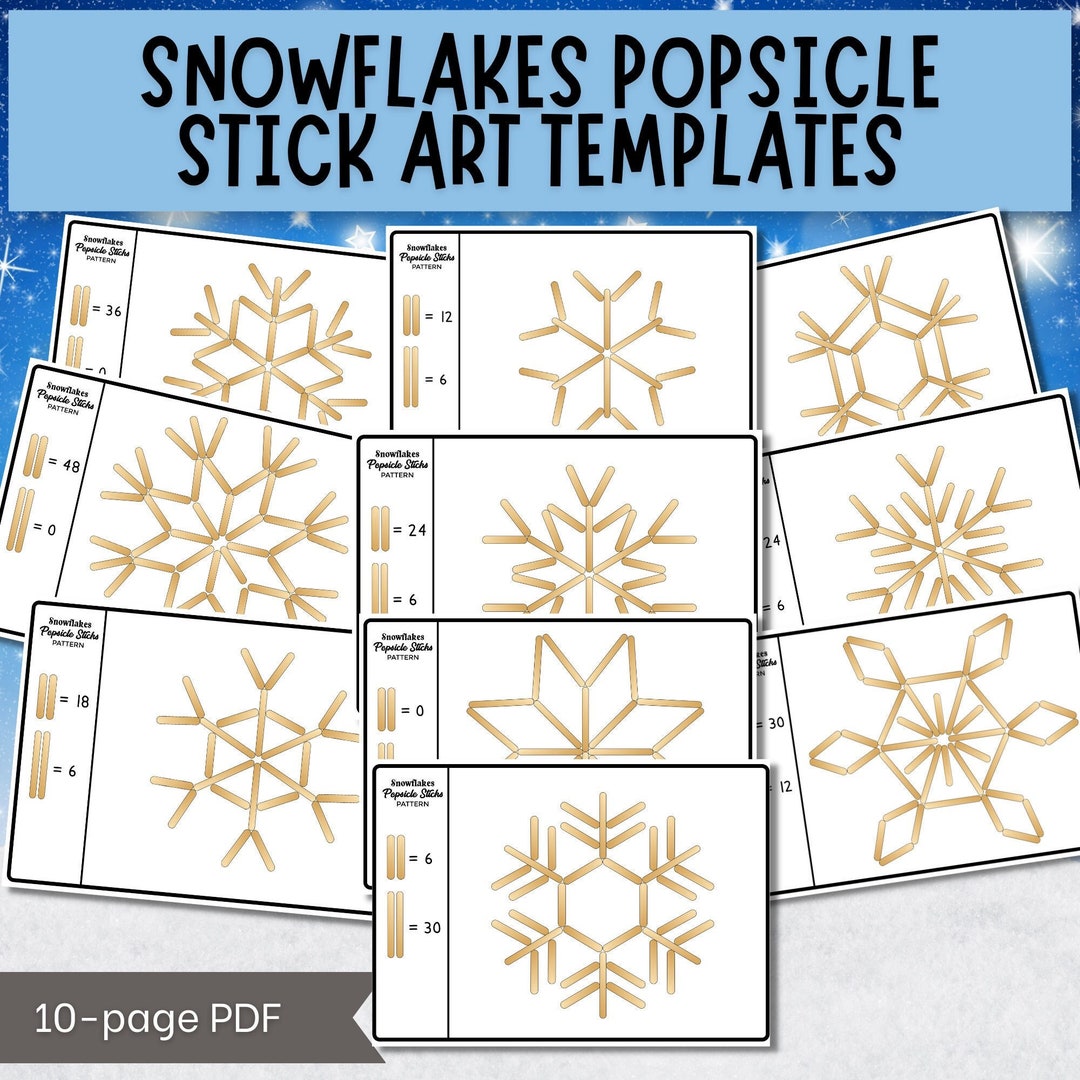 Snowflakes Popsicle Stick Art Wooden Snowflakes Snowflake Favors ...