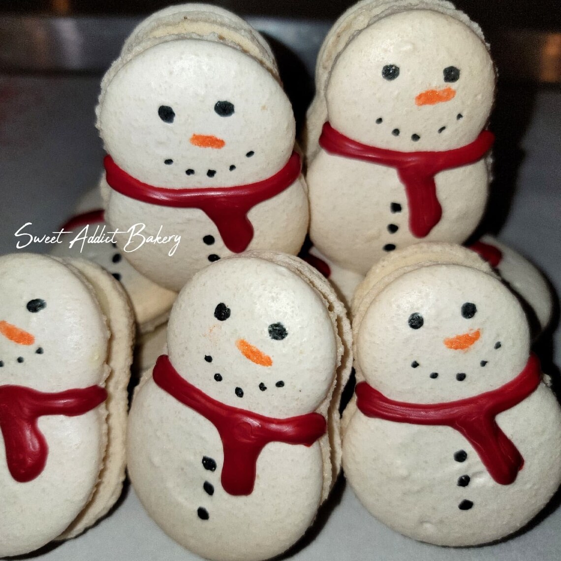 Christmas French Macarons Custom Made Gourmet Gift Santa - Etsy