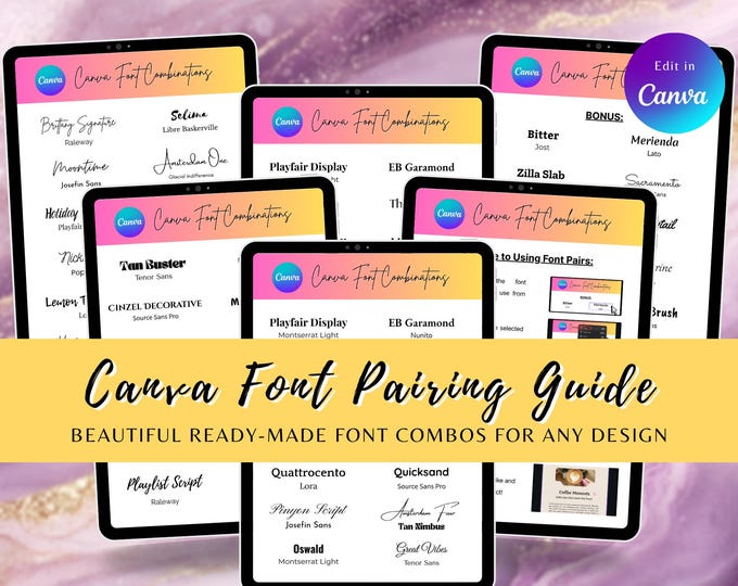 Canva Font Pairing Guide Ultimate Cheat Sheet for Typography ...